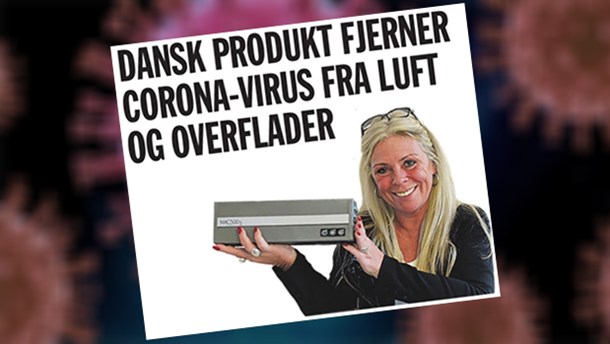 Stor reklame i dansk avis: Luftrenser fjerner coronavirus fra luft og ...